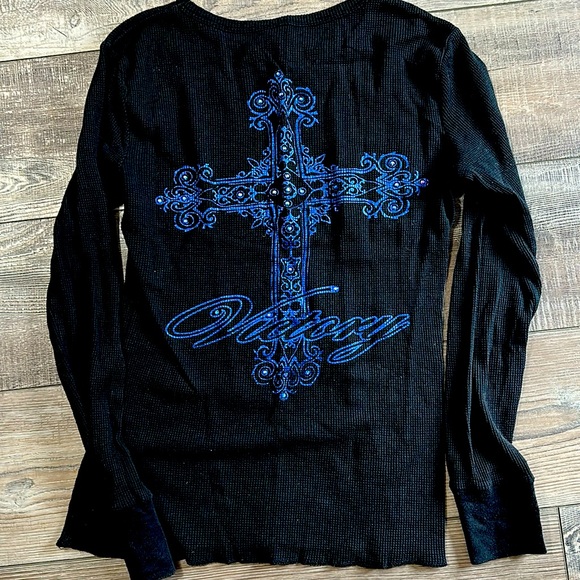 Cowgirl Tuff | Tops | Thermal Style Cross Themed Shirt For You | Poshmark